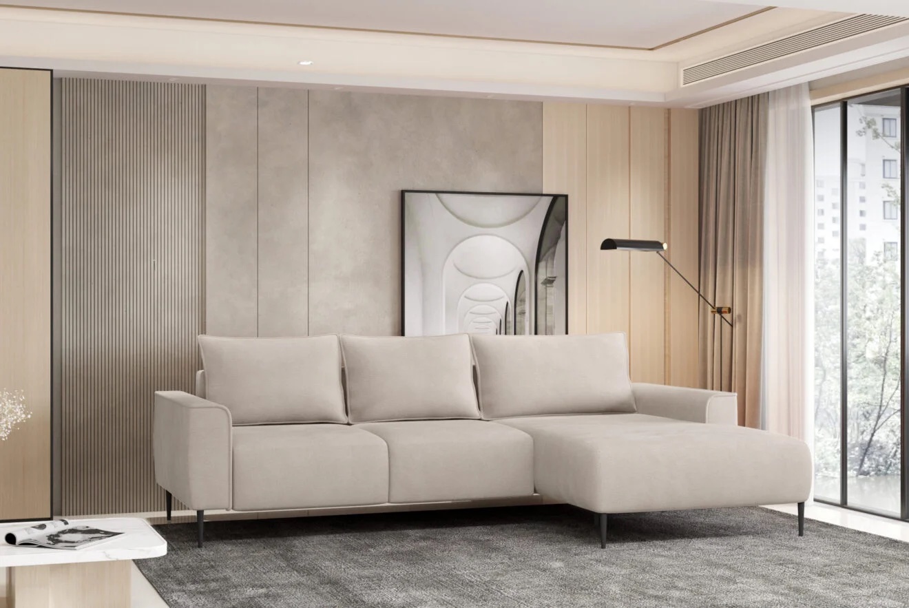 Modern Simple Corner Sofa Bed with Storage - LUGO - ChillMe