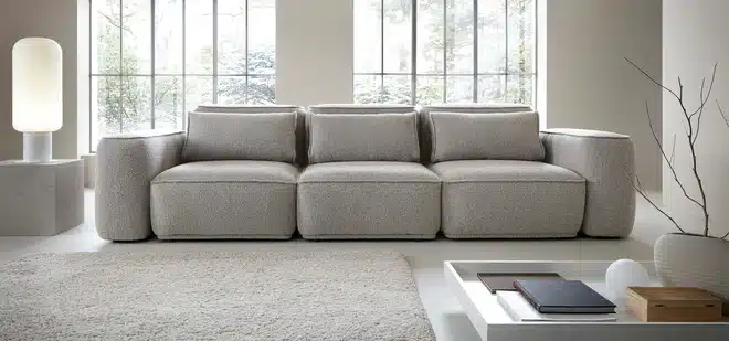 Bouclé Fabric 4 Seater Designer Sofa - Buffalo - ChillMe